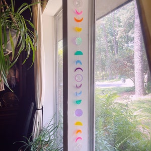 Deluxe 40" Long Moon Phases Rainbow Pride Sun Catcher With Prism ...