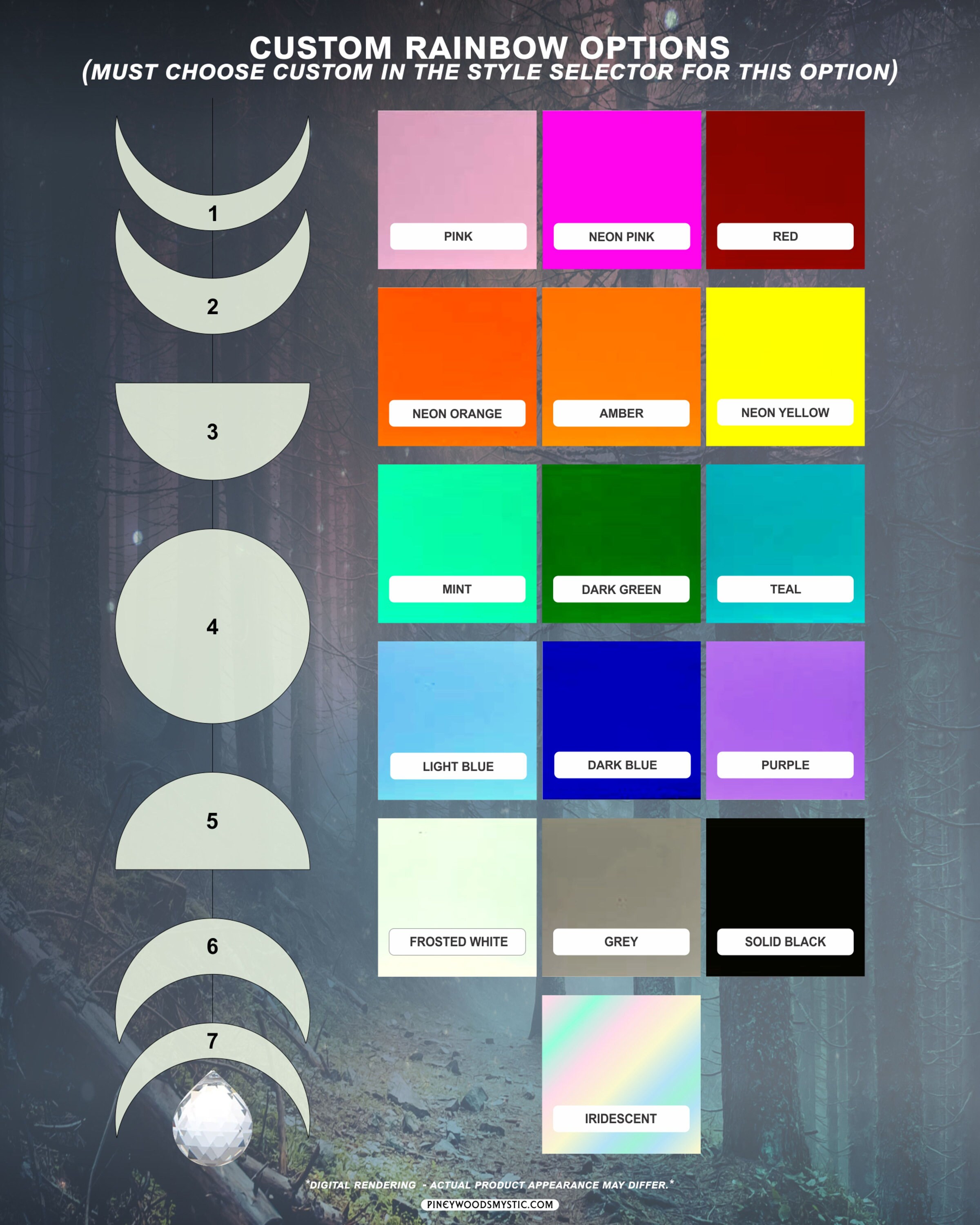 Moon Phases Rainbow Pride Sun Catcher With Prism (customizable!) - Etsy