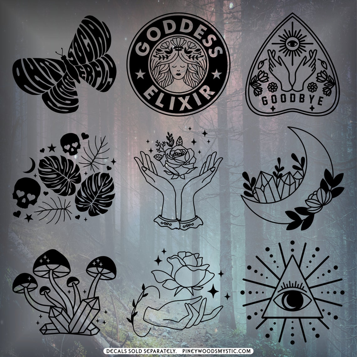 PICK THREE 3.5 Mystical and Esoteric Vinyl Decals | Etsy