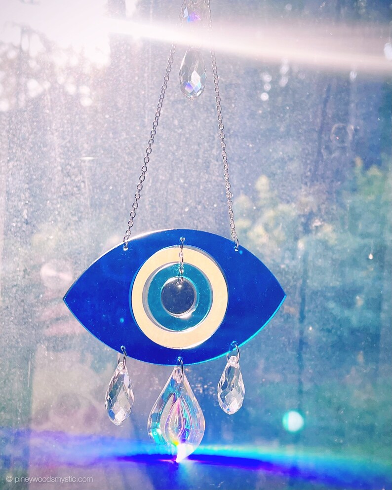 Evil Eye Warding Sun Catcher With Prism - Etsy