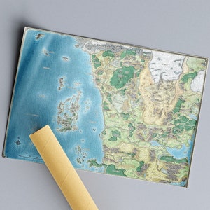 Sword Coast Battlemap Print on Cotton Canvas - Borderline Fancy Roll up ...