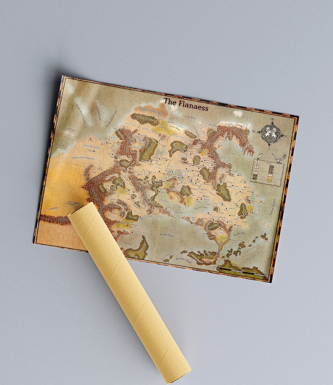 Flanaess Battlemap Print on Cotton Canvas - Borderline Fancy Roll up ...