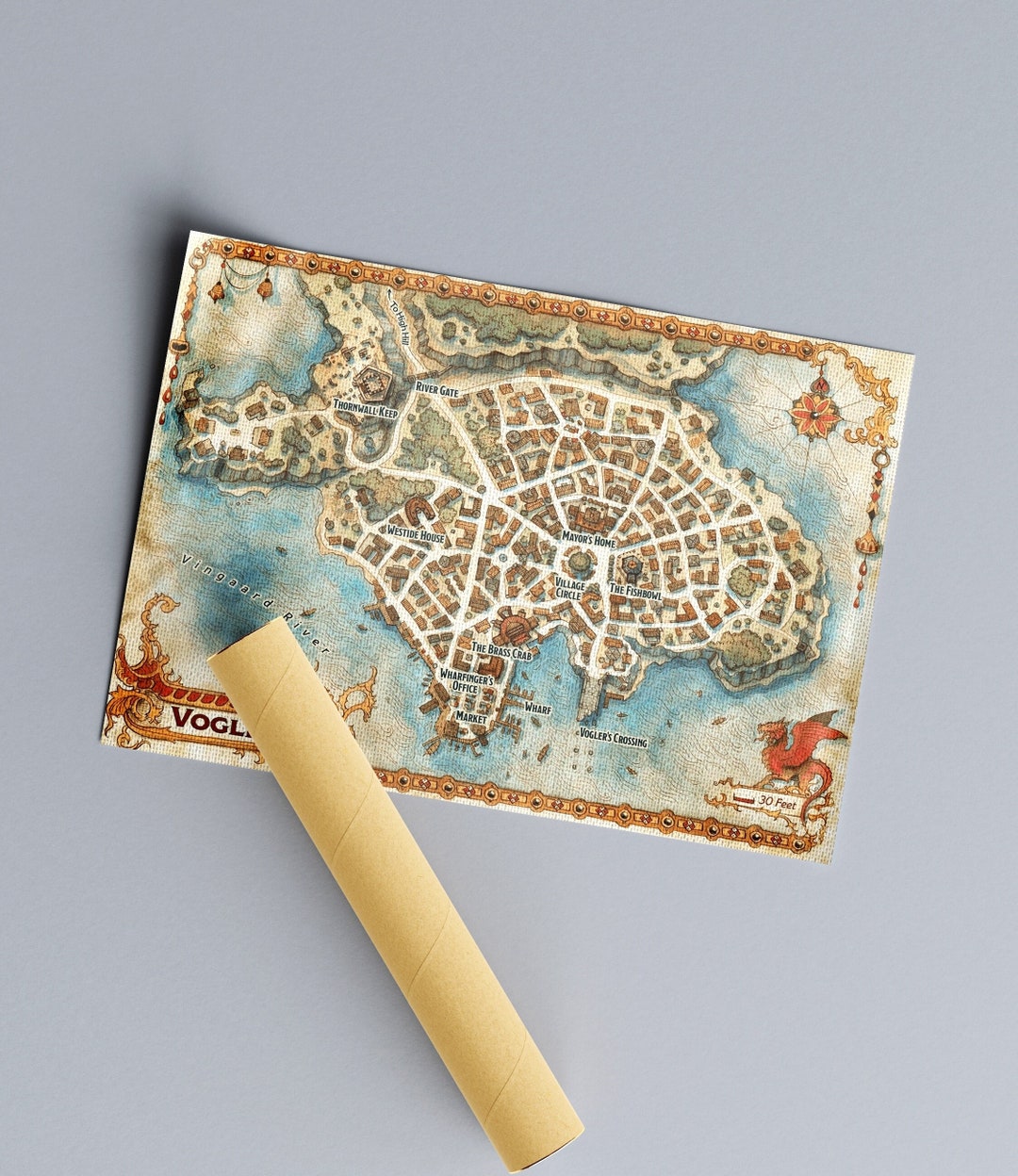 Vogler Battlemap Print on Cotton Canvas Borderline Fancy Roll up Canvas ...