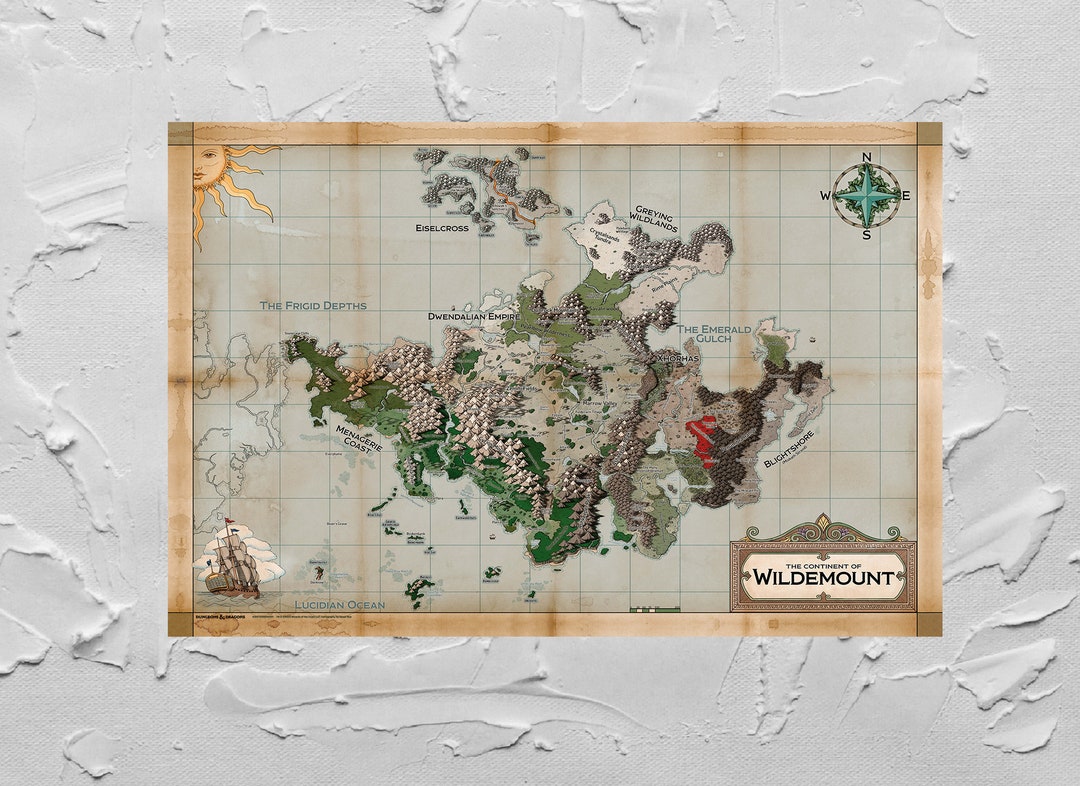 Wildemount Continent Map Quality Print on Canvas Gallery Wrapped - Etsy