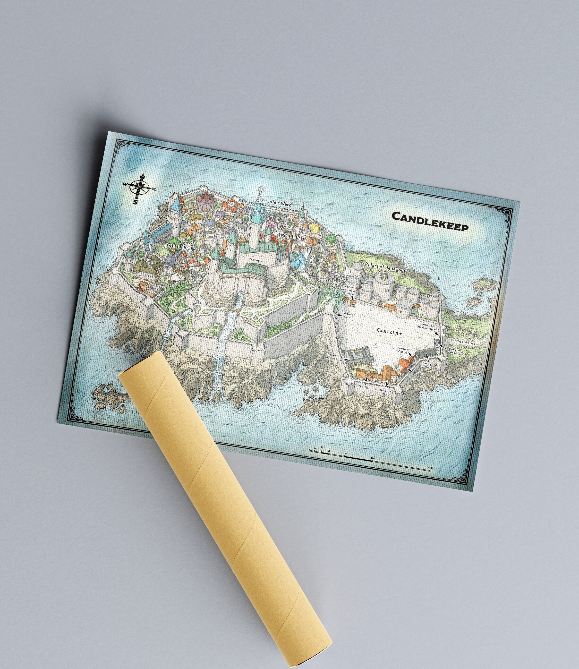 Candlekeep Poster Battlemap Print on Cotton Canvas - Etsy