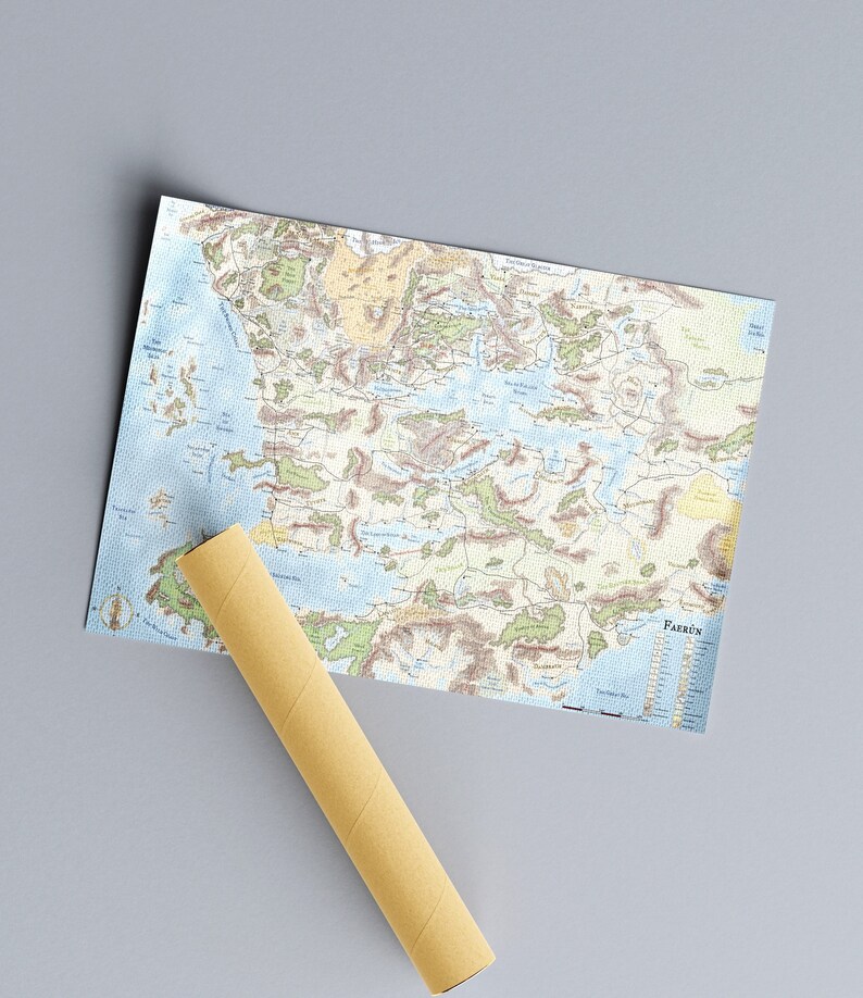 Faerun Forgotten Realms Battlemap Print on Cotton Canvas Borderline ...