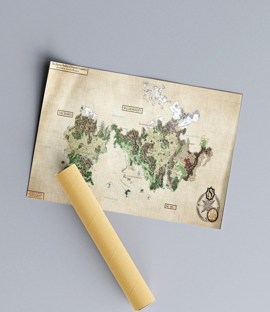 Eastern Exandria Continent Wildemount Map Print on Cotton Canvas ...