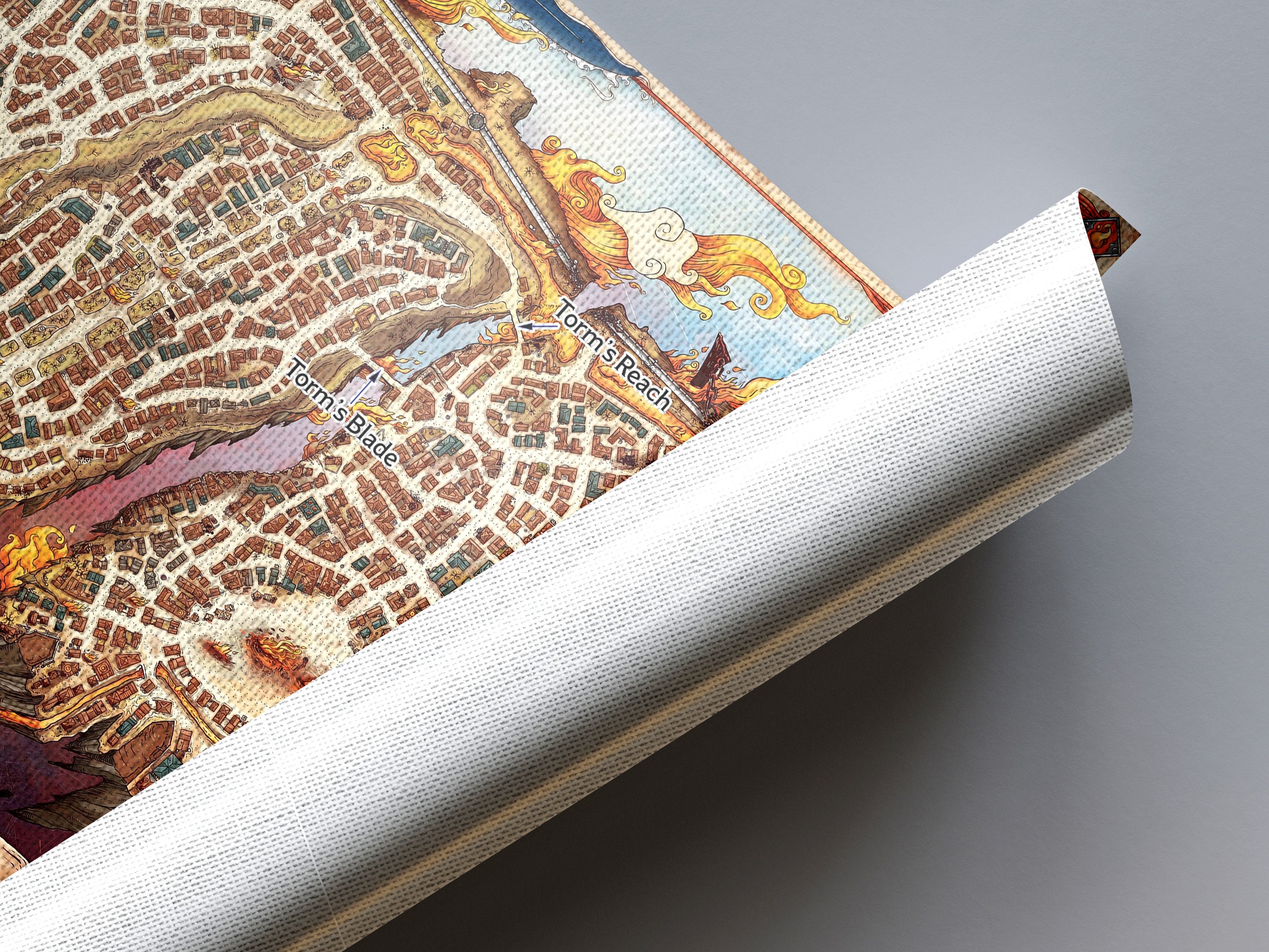 Elturel Poster Battlemap Print on Cotton Canvas Borderline - Etsy