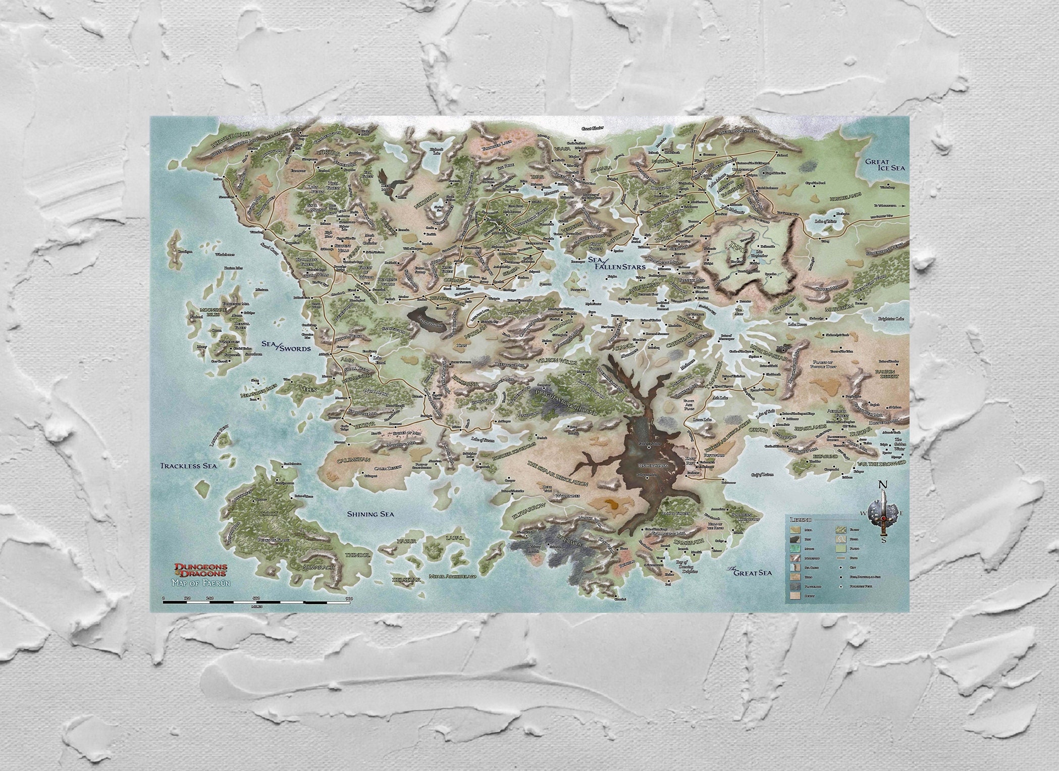 Faerun Forgotten Realms RPG Game World Map Quality Print on - Etsy