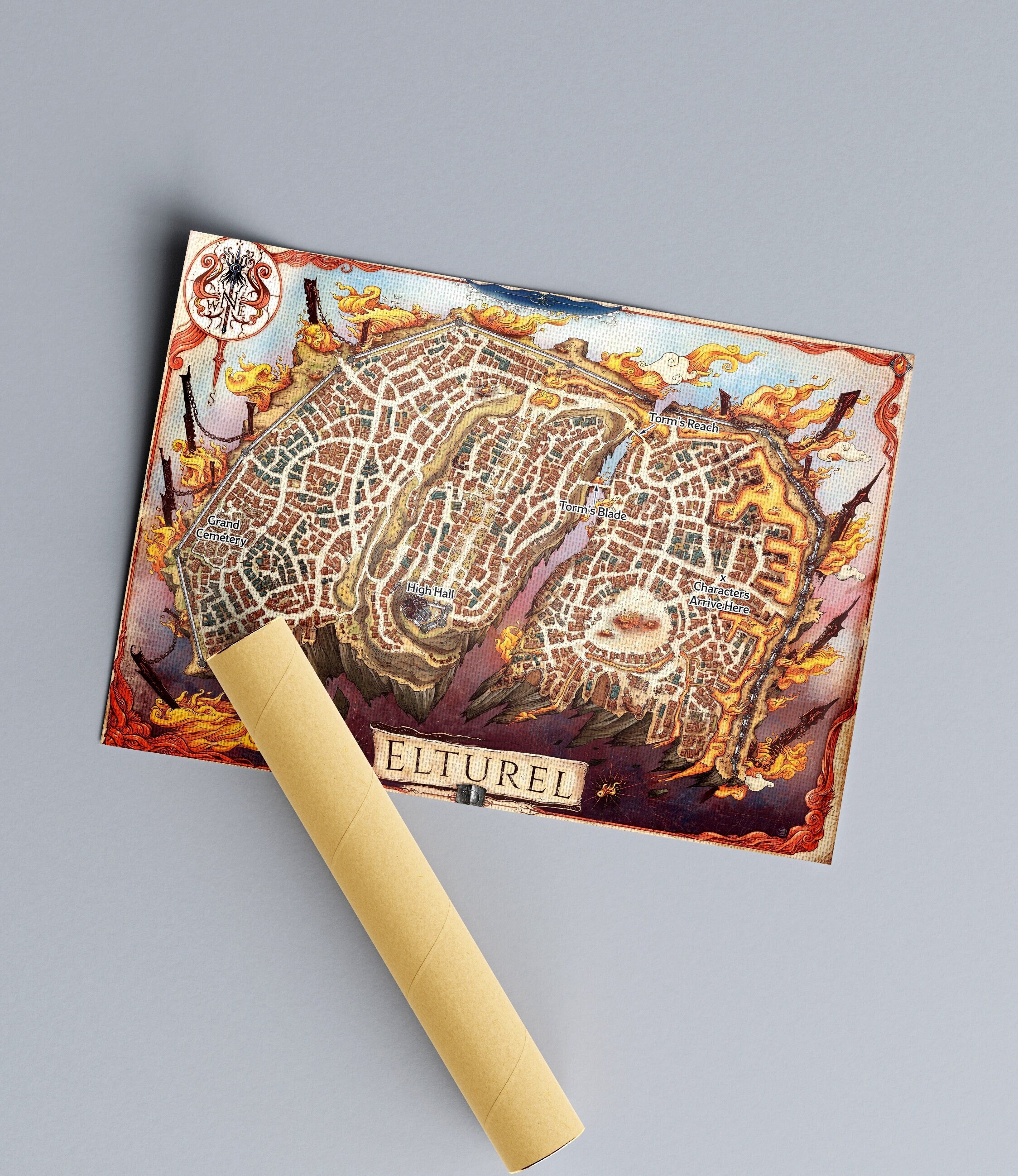 Elturel Poster Battlemap Print on Cotton Canvas Borderline - Etsy