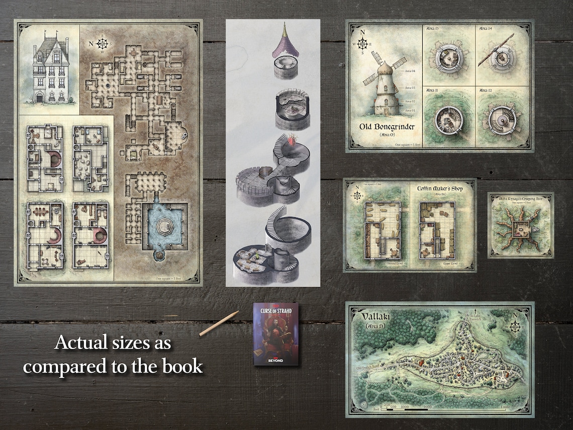 35 Full Size Curse of Strahd Battle Map Prints Poster Maps From the ...