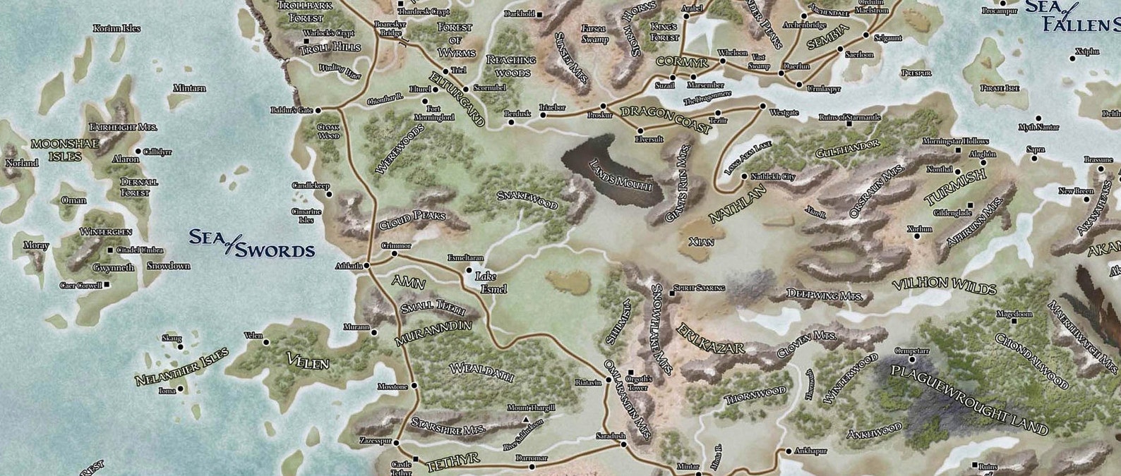 Faerun Forgotten Realms RPG Game World Map Quality Print on - Etsy