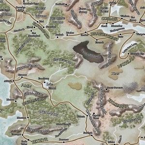 Faerun Forgotten Realms RPG Game World Map Quality Print on Canvas ...