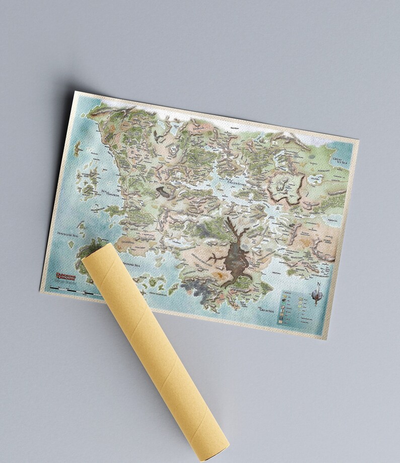 Faerun Forgotten Realms Battlemap Print on Cotton Canvas Borderline ...