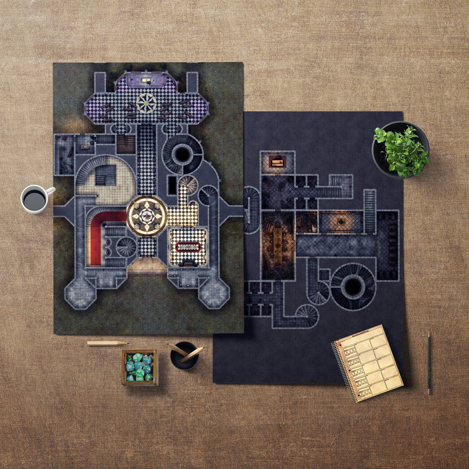 8 Raven Loft Map Prints Full Size 1 Inch Grid Maps on Sturdy Poster ...