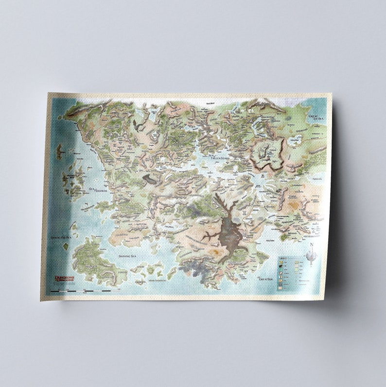 Faerun Forgotten Realms Battlemap Print on Cotton Canvas Borderline ...