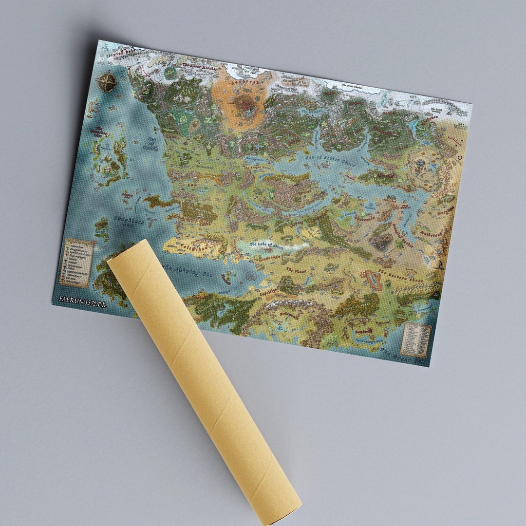 Sword Coast Faerun Battlemap Print on Cotton Canvas - Borderline Fancy ...