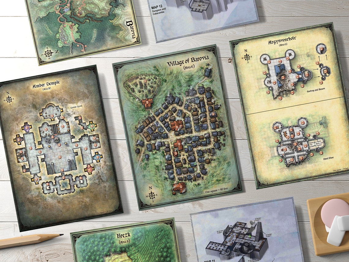 35 Full Size Curse of Strahd Battle Map Prints Poster Maps From the ...