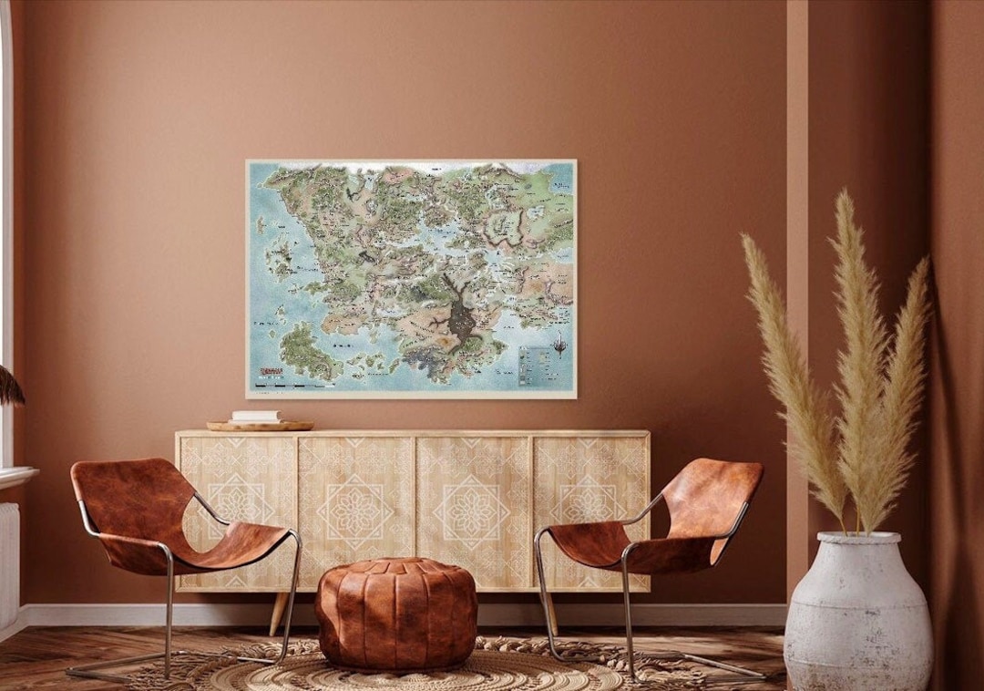Faerun Forgotten Realms RPG Game World Map Quality Print on Canvas ...