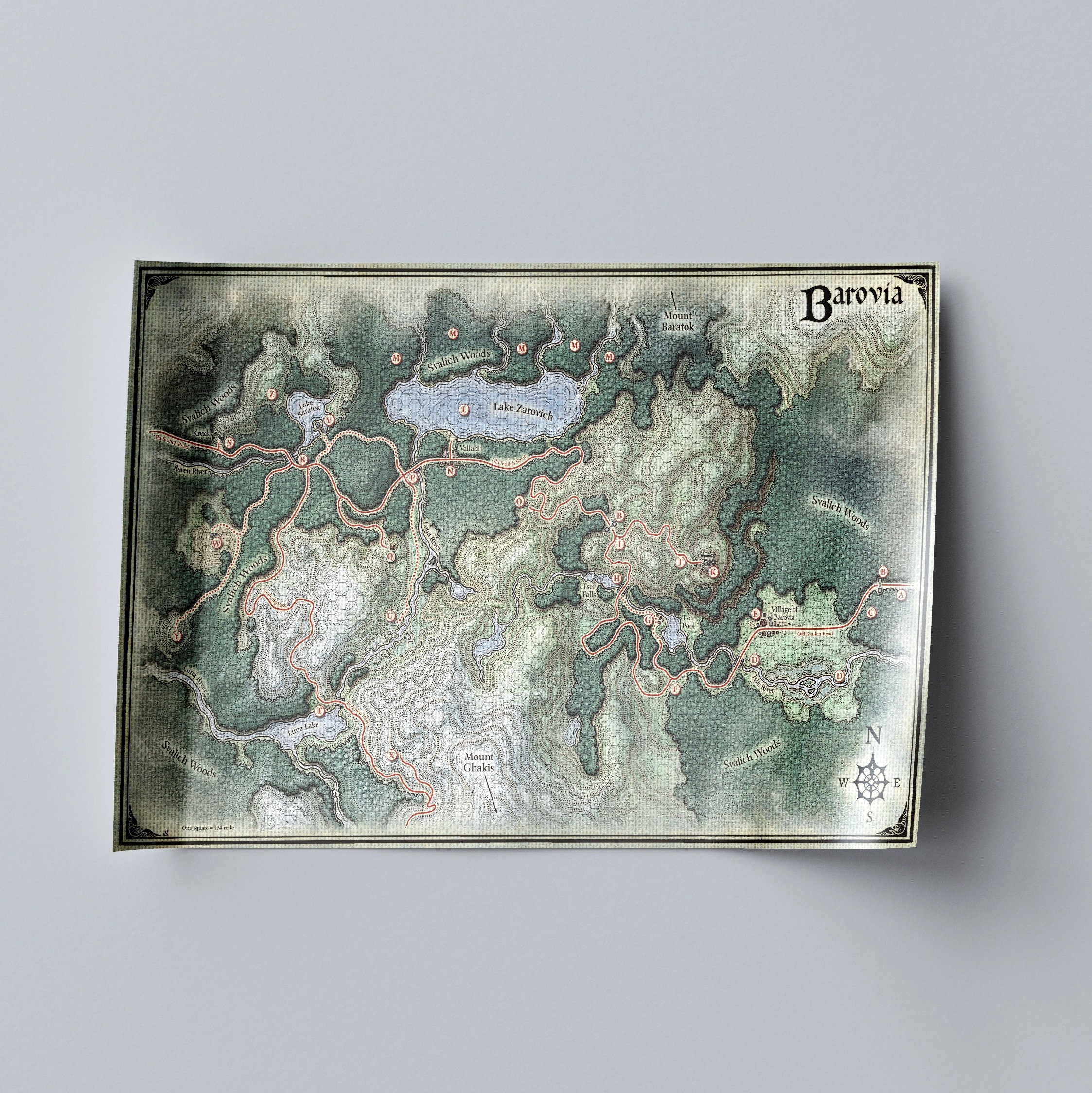 Barovia Battlemap Print on Cotton Canvas Borderline Fancy - Etsy