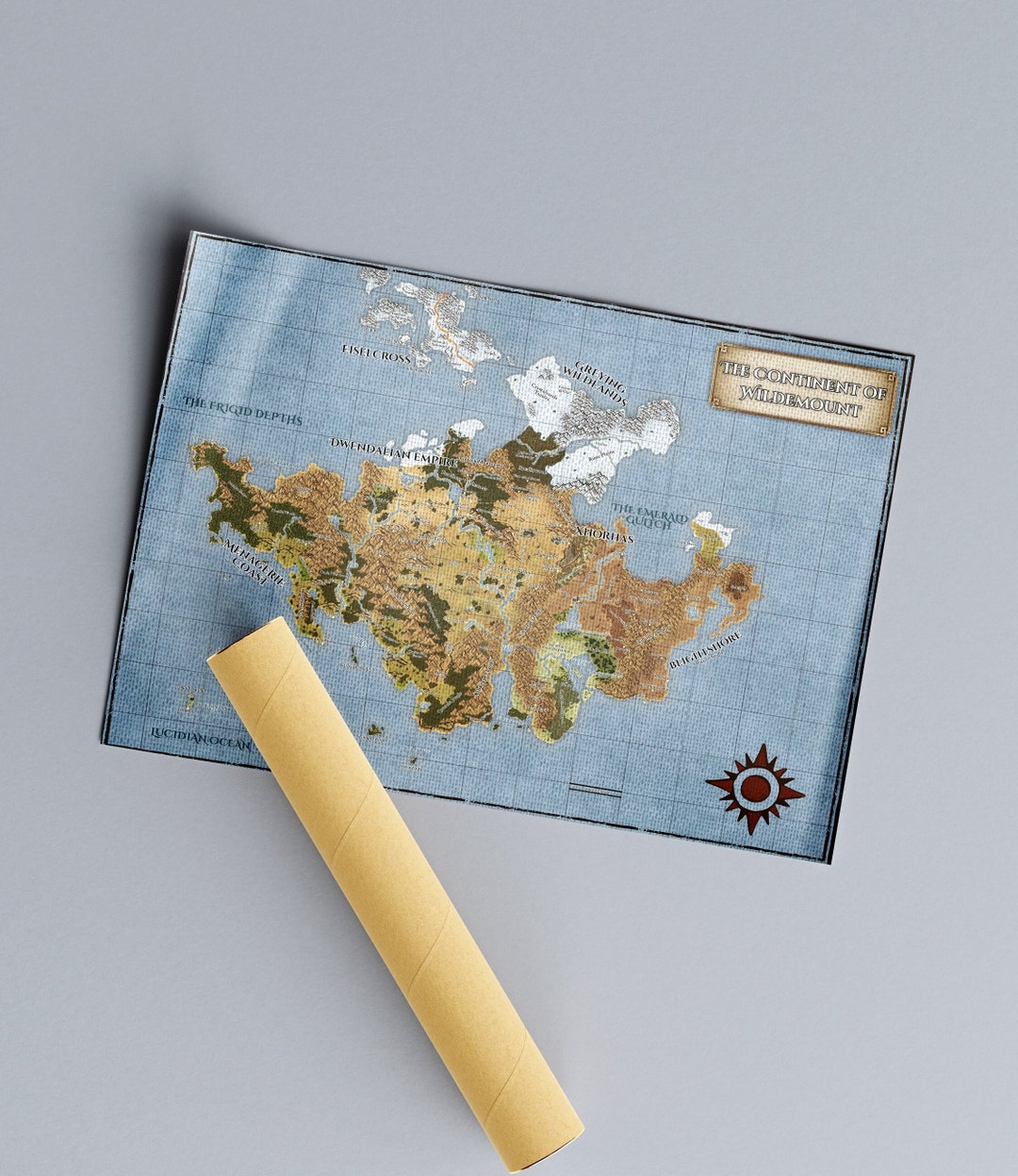 Eastern Exandria Continent - Wildemount - Map Print on Cotton Canvas ...