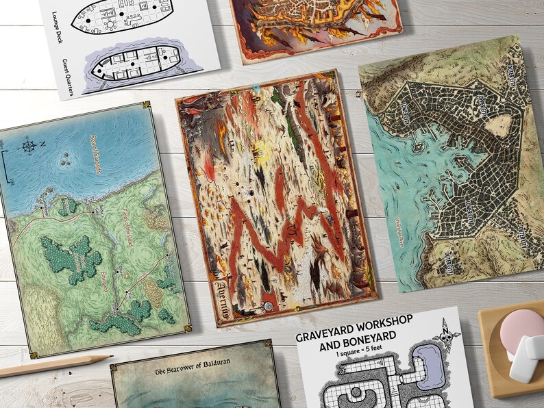 50 Baldur's Gate Descent Into Avernus Battle Map Prints Poster Maps ...