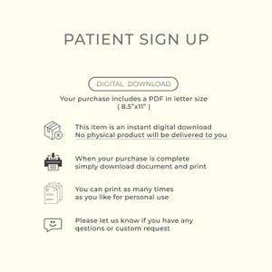 Patient Sign up Sheet Instant Download Template File Letter 8.5x11 ...