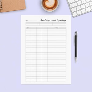 Small Steps Note Planner Filler, Printable PDF (A4, A5, Letter, Half ...
