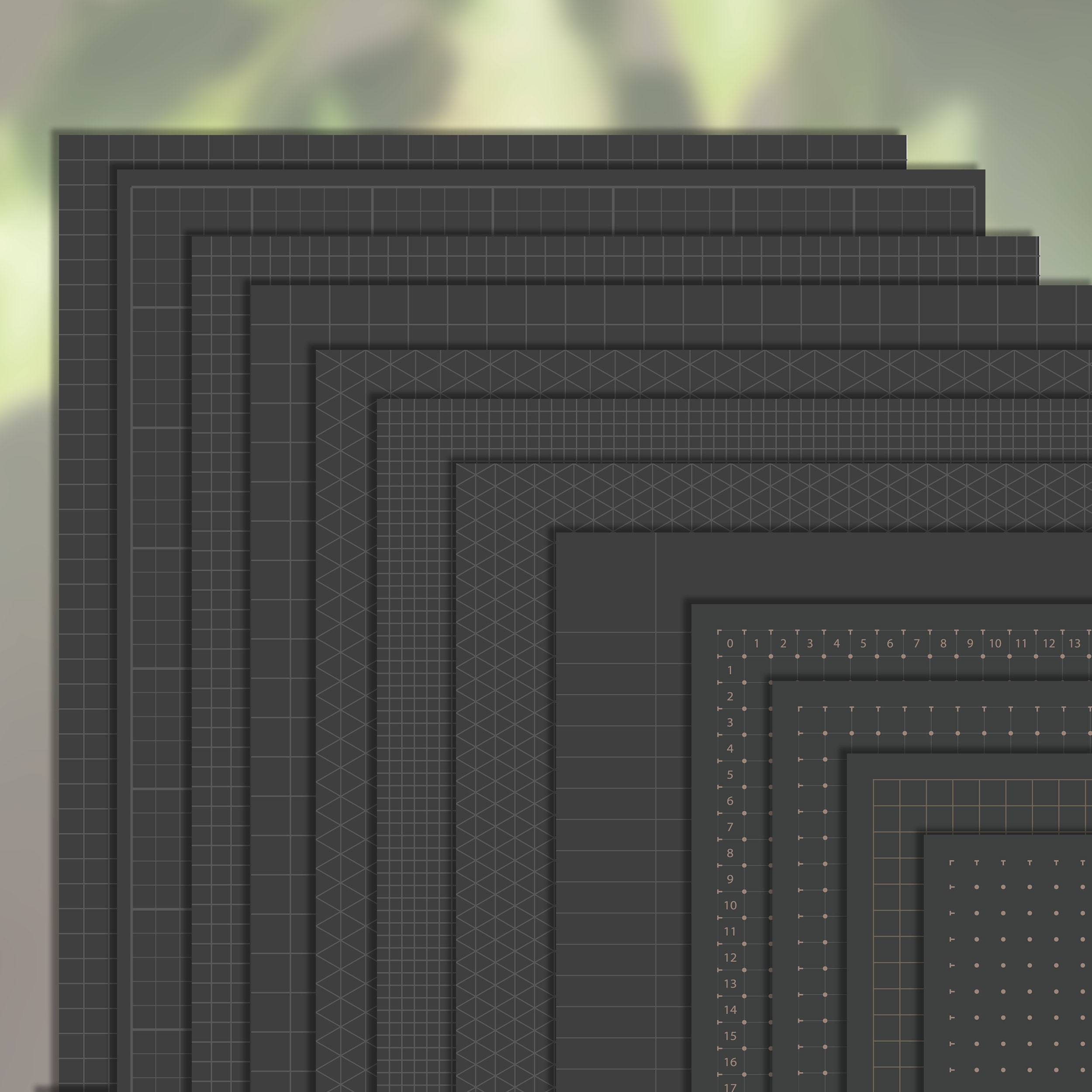 Black Digital Paper Engineering Dotted-grid Journal Pages Instant ...