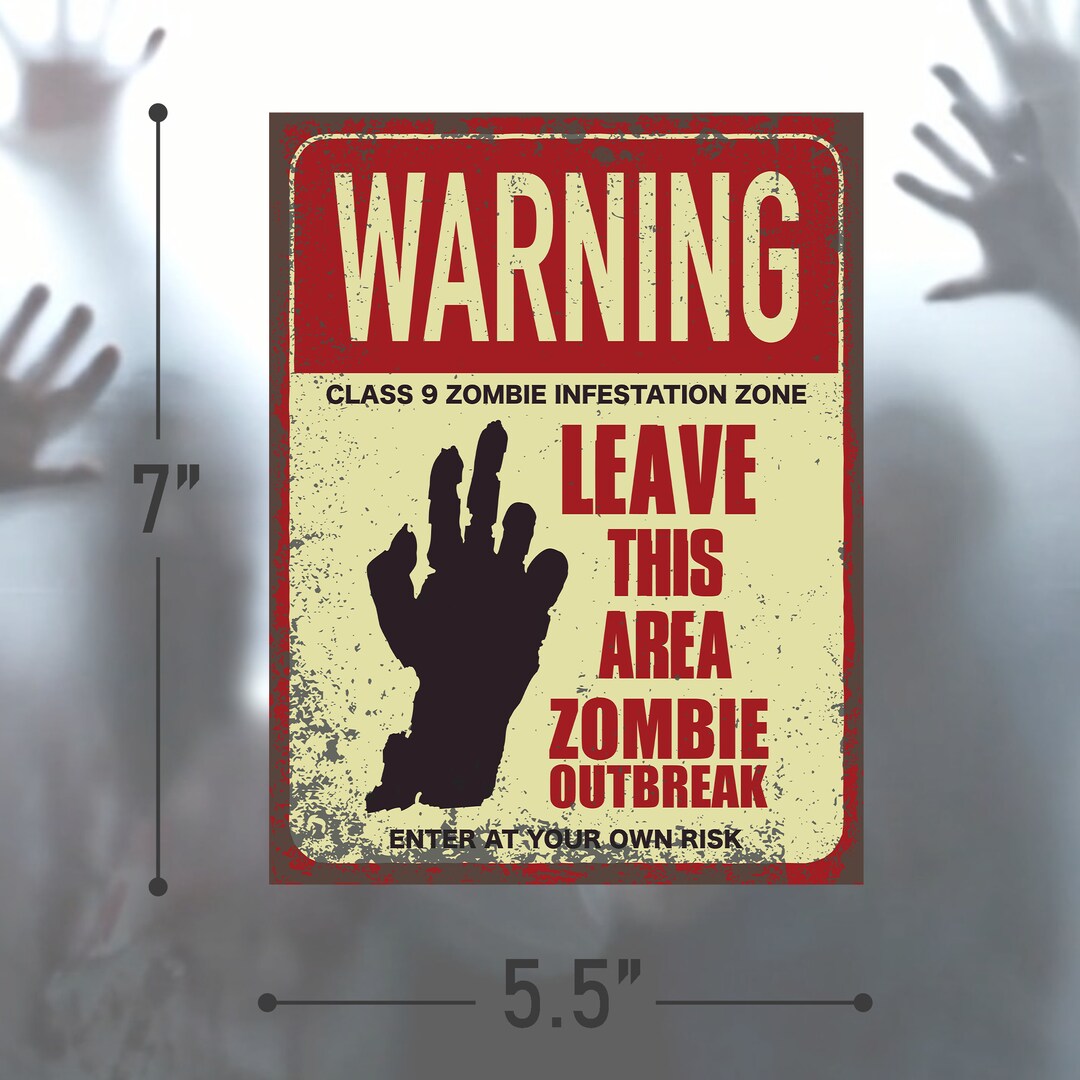 Zombie Outbreak Vinyl Decal, Halloween Decoration - Etsy