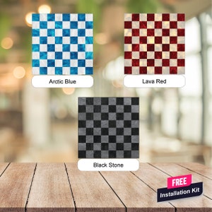 Chess Board & Checker Vinyl Sticker Decal With Classic Real Wood Grain ...