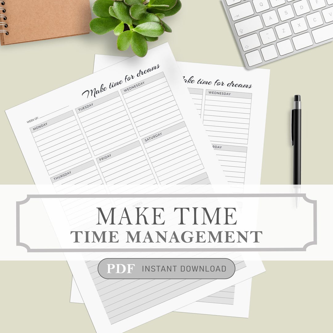 Make Time Management Planner Instant Download Template Files Printable ...