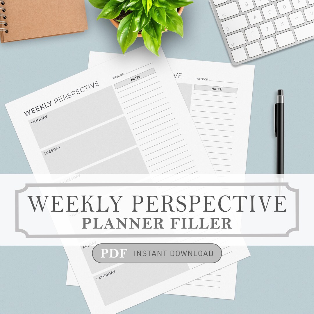 Weekly Perspective Planner Printable, A4 A5 Letter Sizes (PDF Download ...