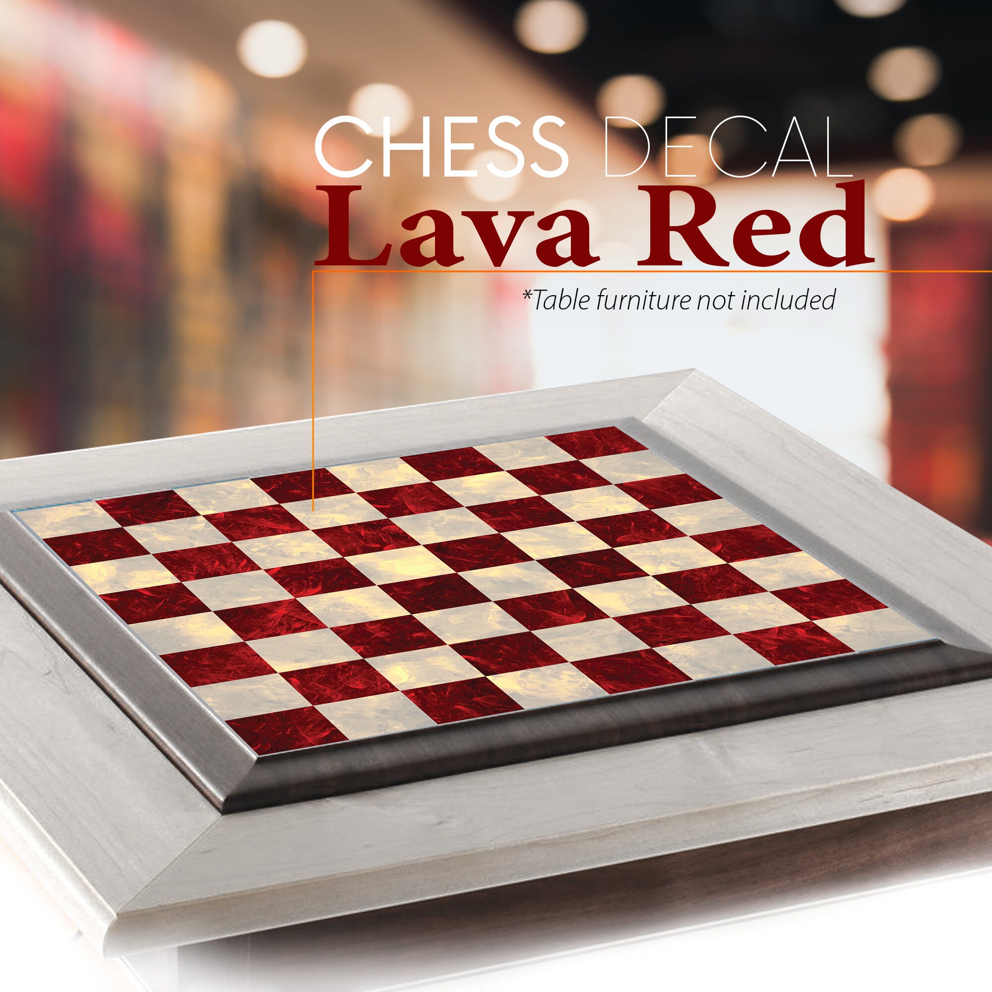 Chess Board & Checkers Vinyl Sticker Decal in Lava-red Art 16 - Etsy