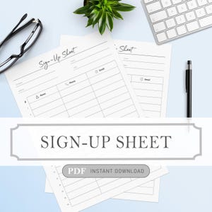 Sign-up Sheet Instant Download Template File Letter 8.5x11 Printable ...