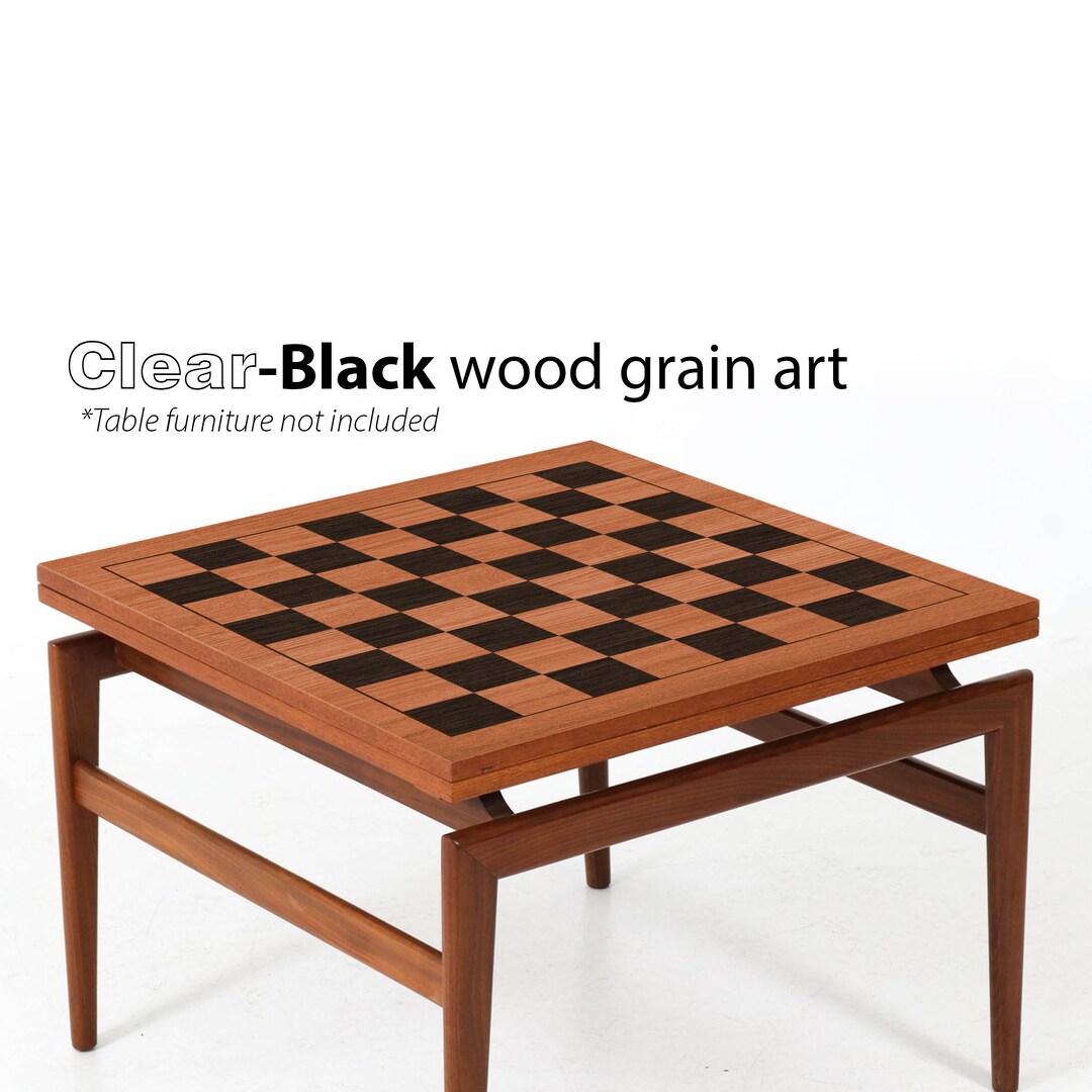 Chess Board & Checkers Vinyl Sticker Decal in Clear-black Wood - Etsy
