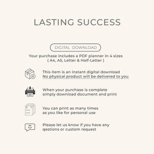 Lasting Success Note Planner Filler, Printable Template (PDF Download ...