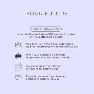 Future Note Planner Filler, Goal Tracker, Printable PDF (A4, A5, Letter ...