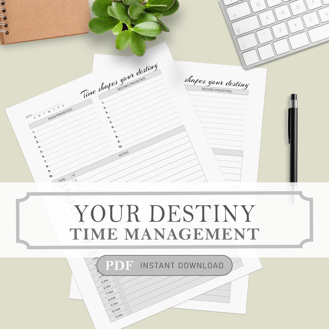 Time Management Planner Printable, Priorities, Tasks (digital Download ...