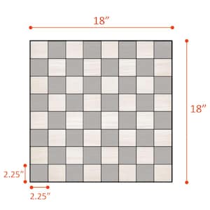Chess Board & Checkers Vinyl Sticker Decal in Clear-white Wood Grain ...