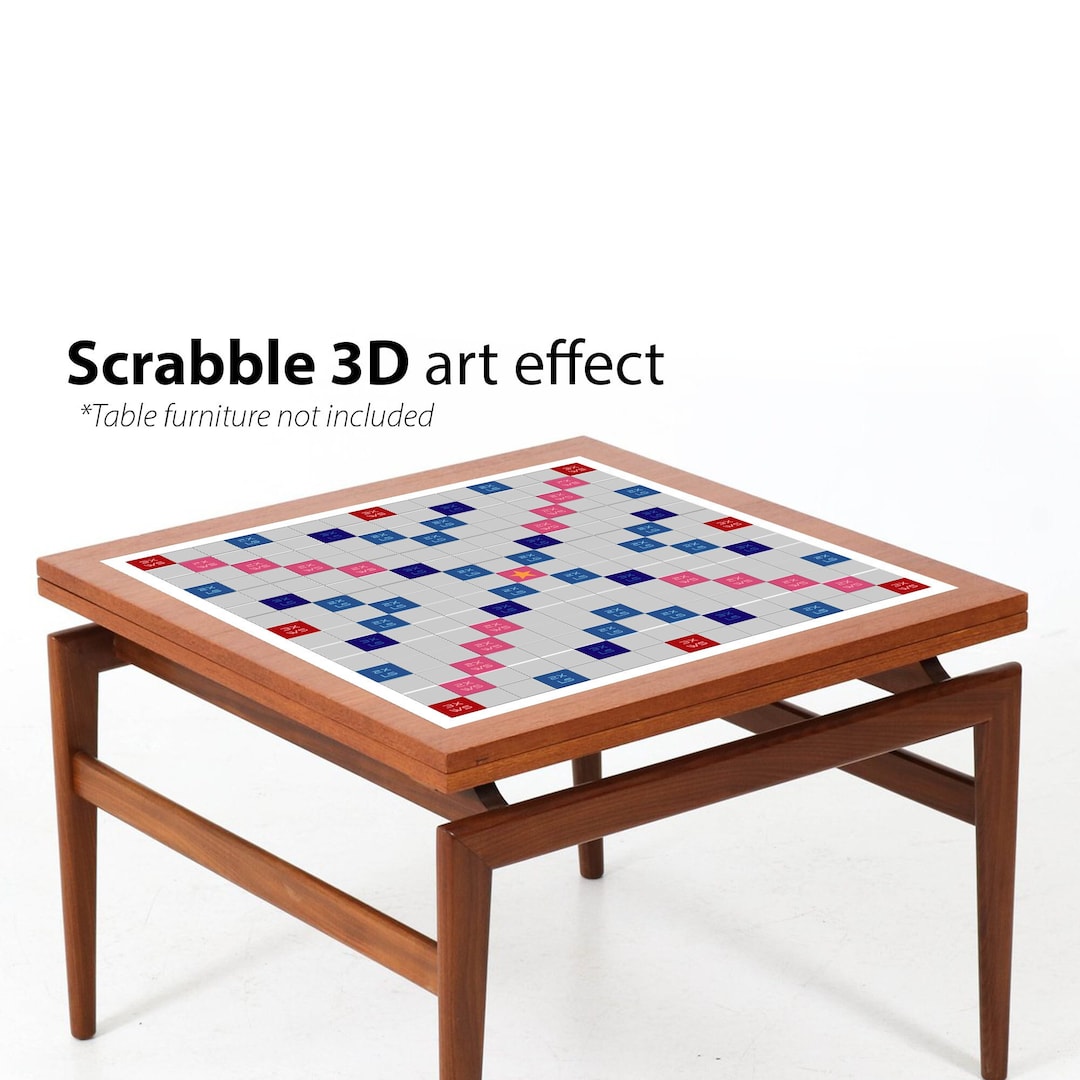 Scrabble Vinyl Sticker Decal With 3D Tile Art 16 Inches X 16 Inches ...