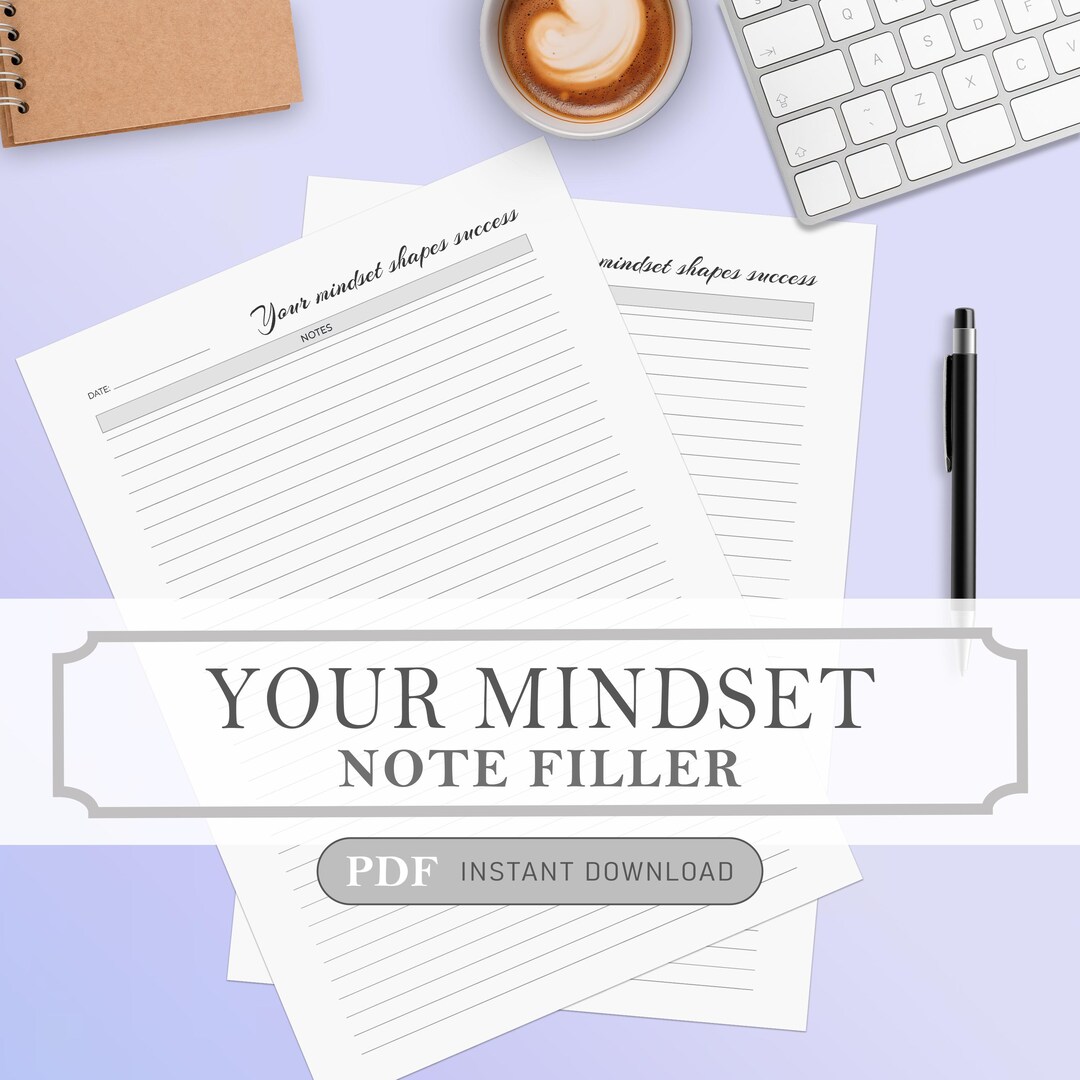 Your Mindset Note Planner Filler Instant Download Template Files ...