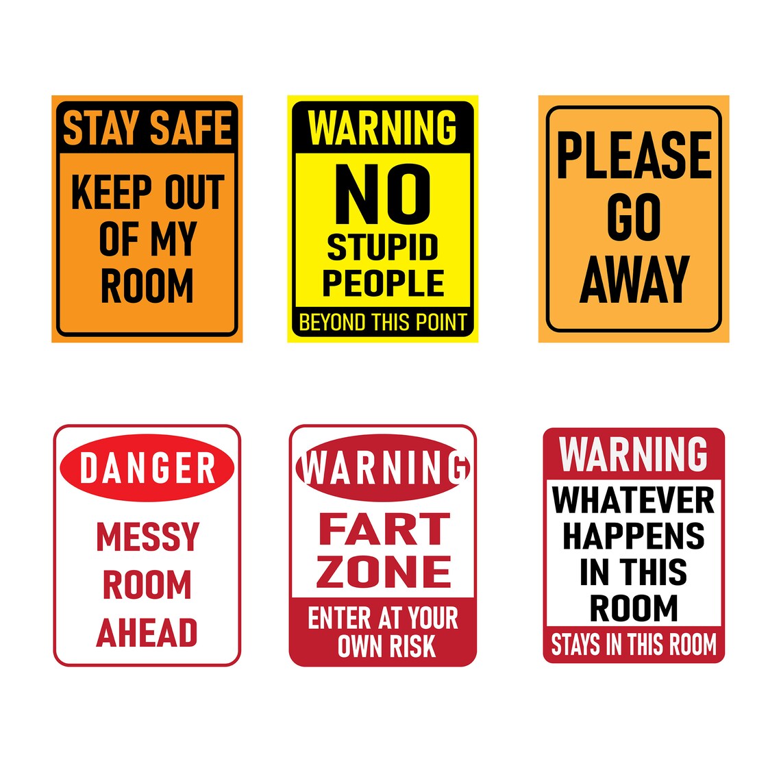Printable Fun Signs Instant Download Template Files Stay Safe Warning ...