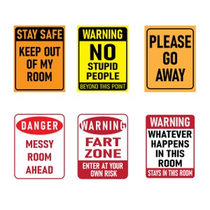 Printable Fun Signs Instant Download Template Files Stay Safe Warning ...