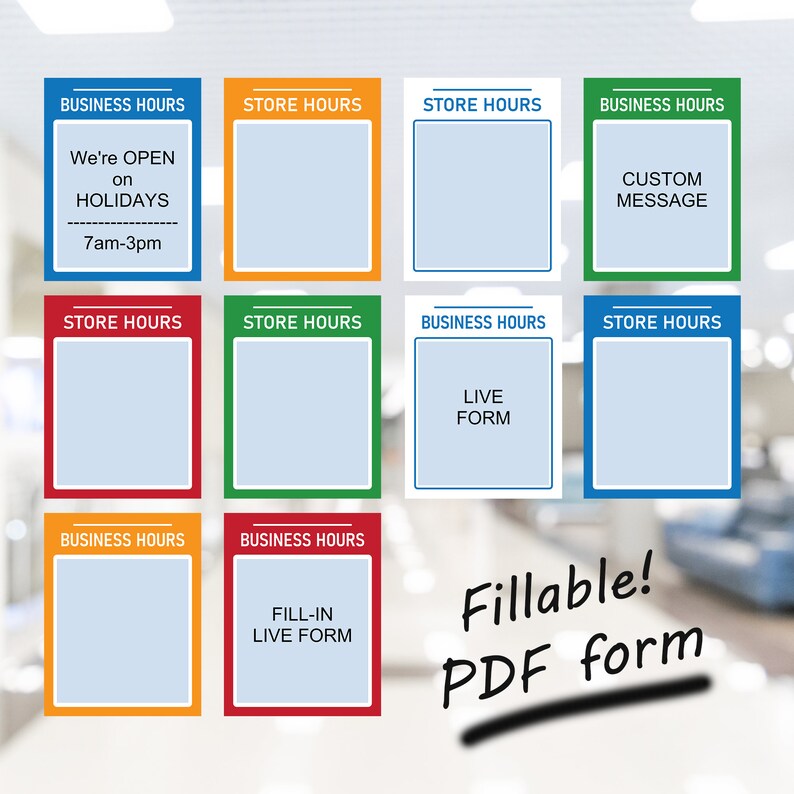 Printable Store Hours Sign Template (PDF & PNG) - Etsy