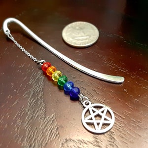 Rainbow Pentacle Bookmark, Rainbow Pentacle Hair Stick, Pride Hair ...