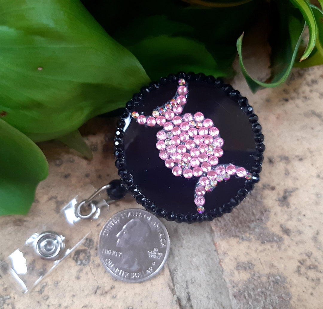 Pink Jeweled Triple Moon Badge Reel: Witchy Goth Accessory - Etsy
