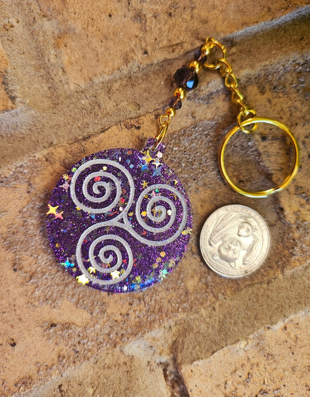 Triskele Key Clip, Witchy Ornament, Celtic Ornament, Witchy Key Chain ...