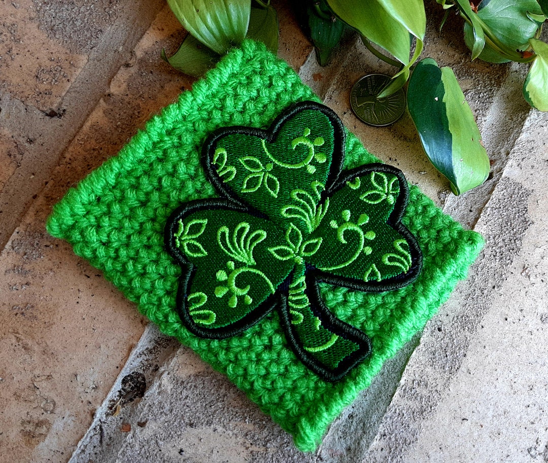 Shamrock Coffee Cozy, Irish Coffee Cozy, Green Coffee Cozy, St Patrick ...