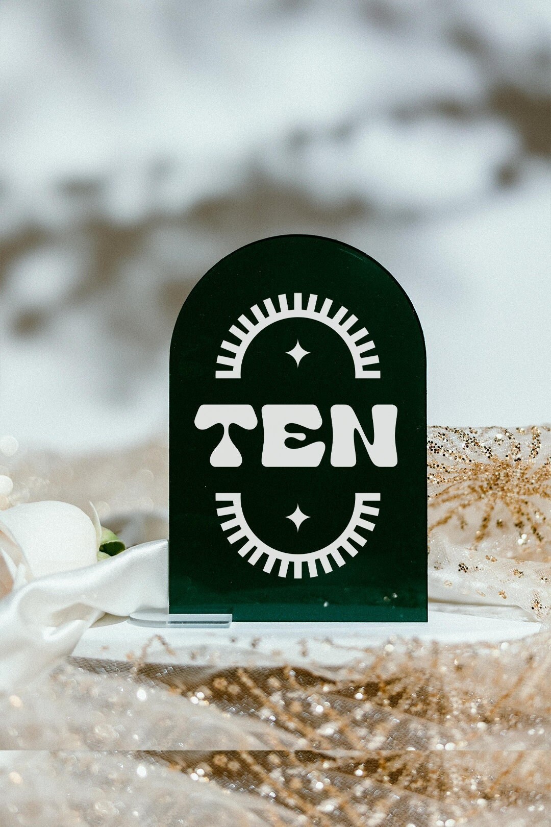 Retro Minimalist Acrylic Arch 4x6 Wedding Table Number Arch Wedding ...